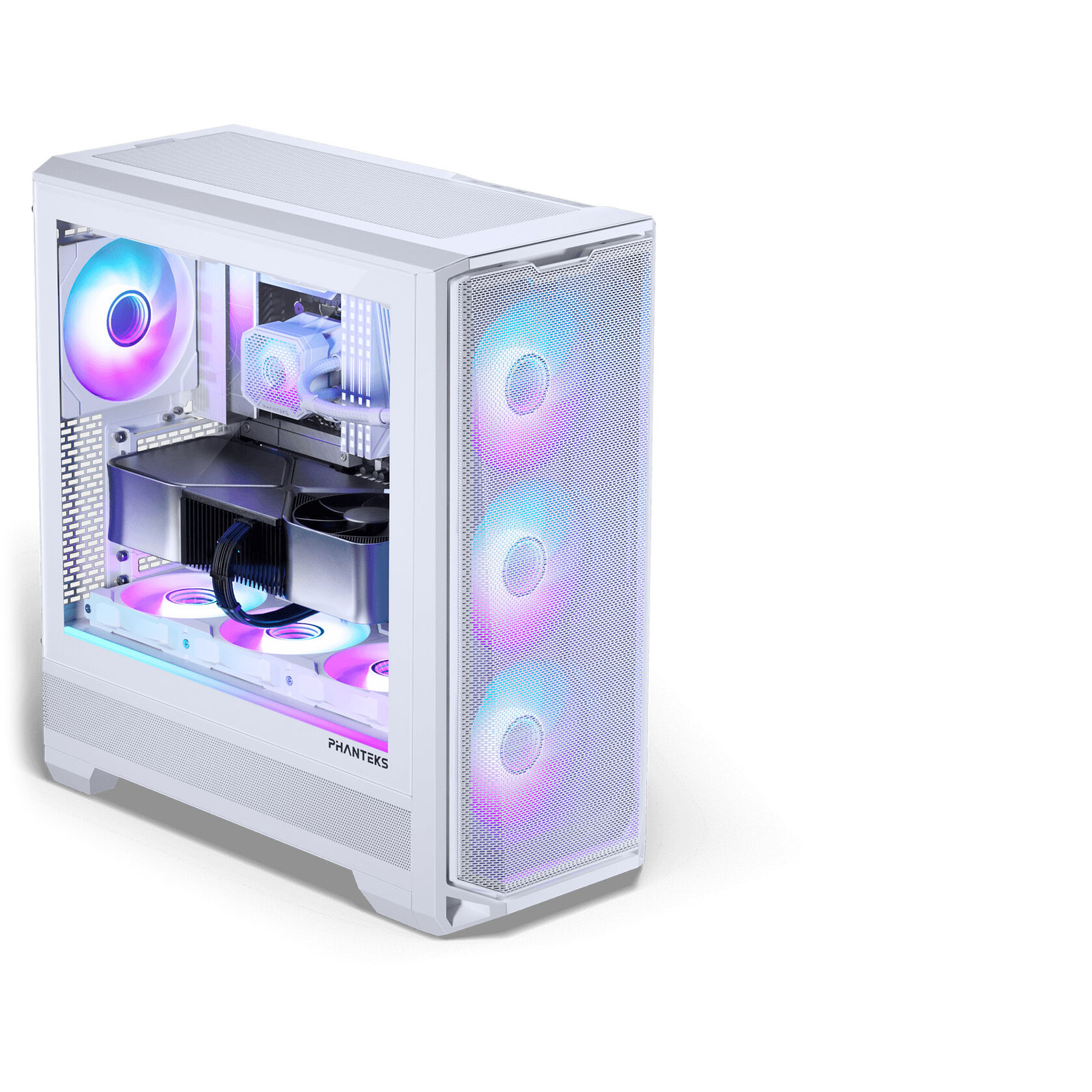 PHANTEKS Eclipse G400A PC Case, Mid Tower, E-ATX, Tempered Glass, D-RGB - White