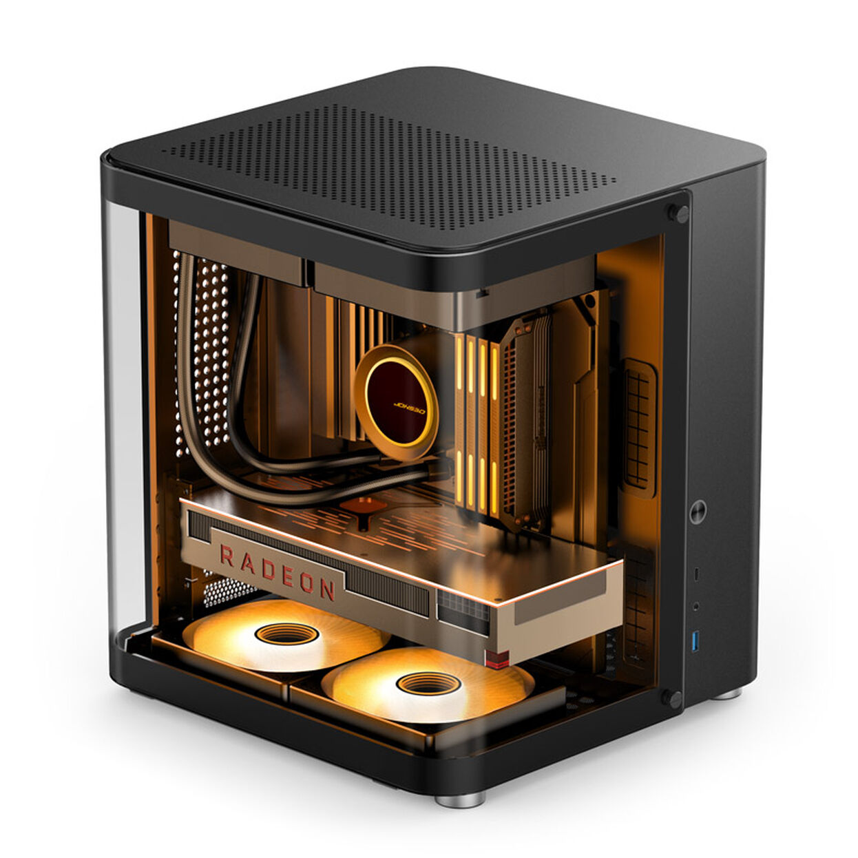 Jonsbo TK-1 2.0 Micro-ATX case, Tempered Glass - black