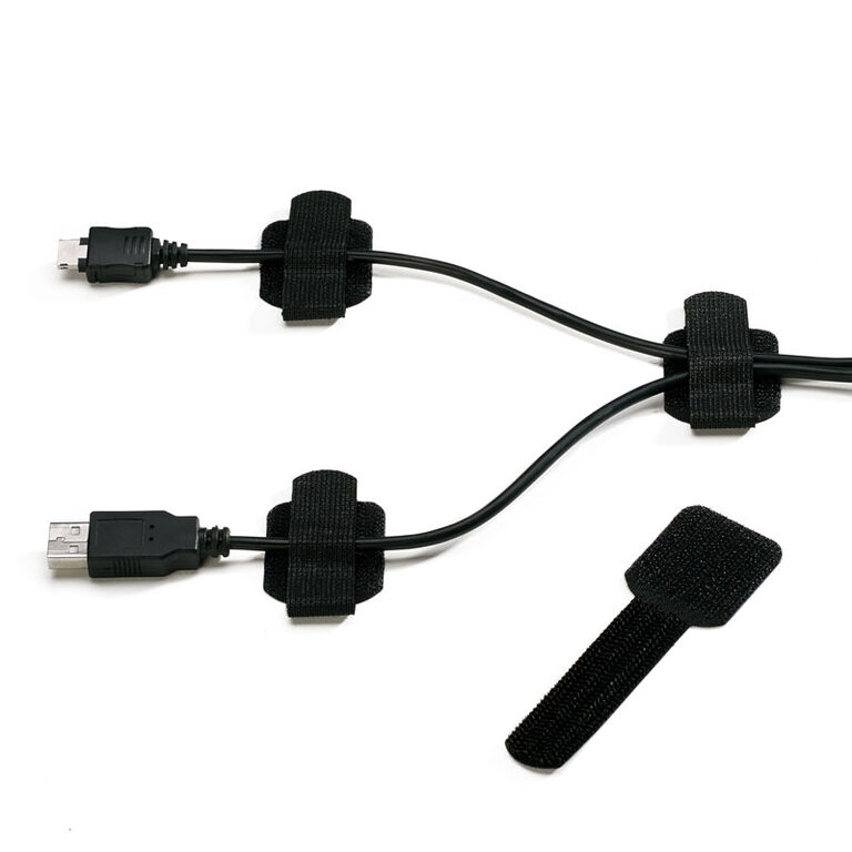 LABEL THE CABLE PRO Wall Velcro Cable Holder 50 Piece Set - Black