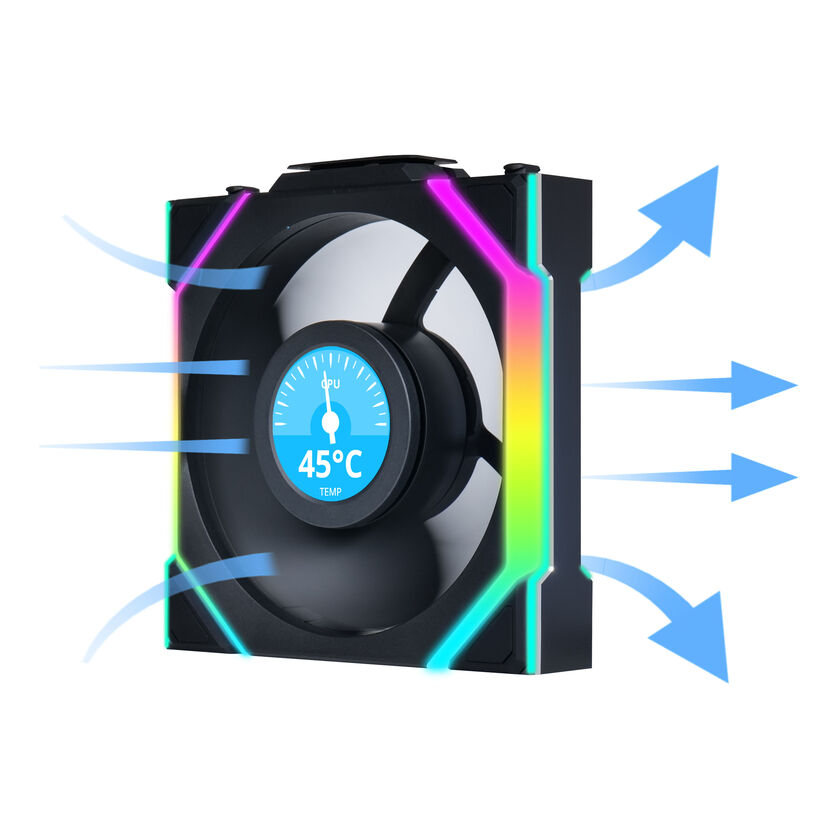 Lian Li UNI FAN SL Wireless LCD Fan, ARGB, PWM, 3-Pack incl. Controller ...