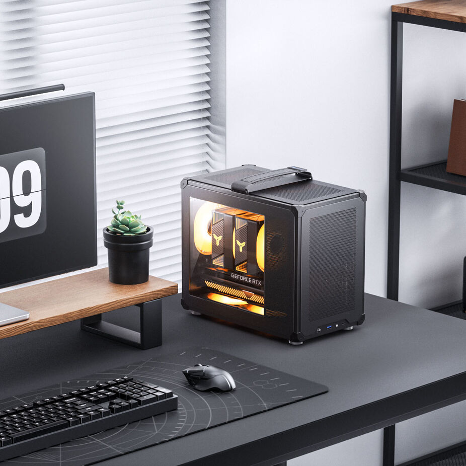 Jonsbo C6 MAX PC case, mini case, Micro-ATX, tempered glass - black