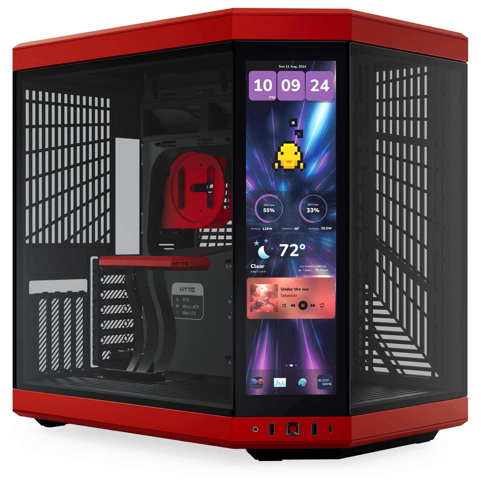 Hyte Y70 Touch Infinite PC Case, Mid Tower, ATX, Tempered Glass - Black ...