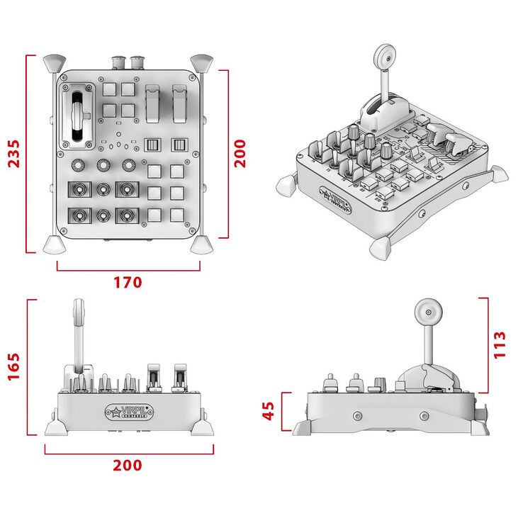 VIRPIL Controls Universal Control Panel #2, RGB , 24 Steuerelemente ...