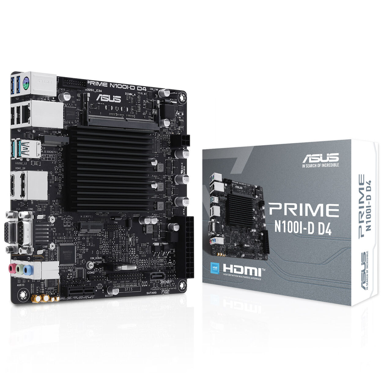 ASUS Prime N100I-D D4-CSM motherboard, Intel N100, Mini-ITX – DDR4