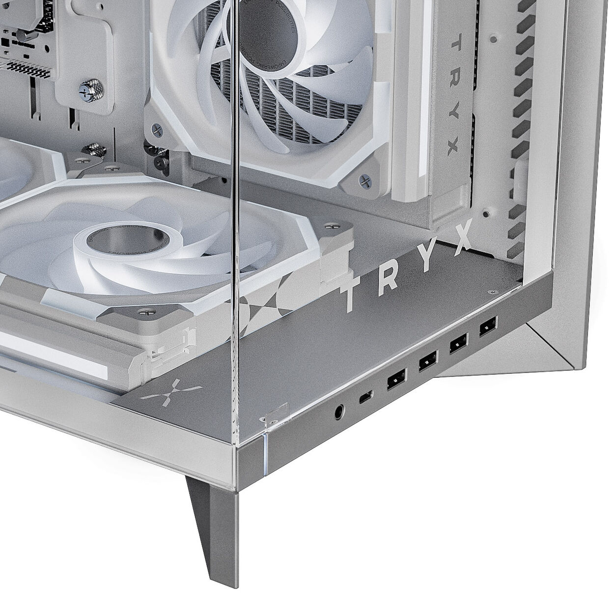 TRYX LUCA L70 PC Case, Mid-Tower, E-ATX, Tempered Glass – White