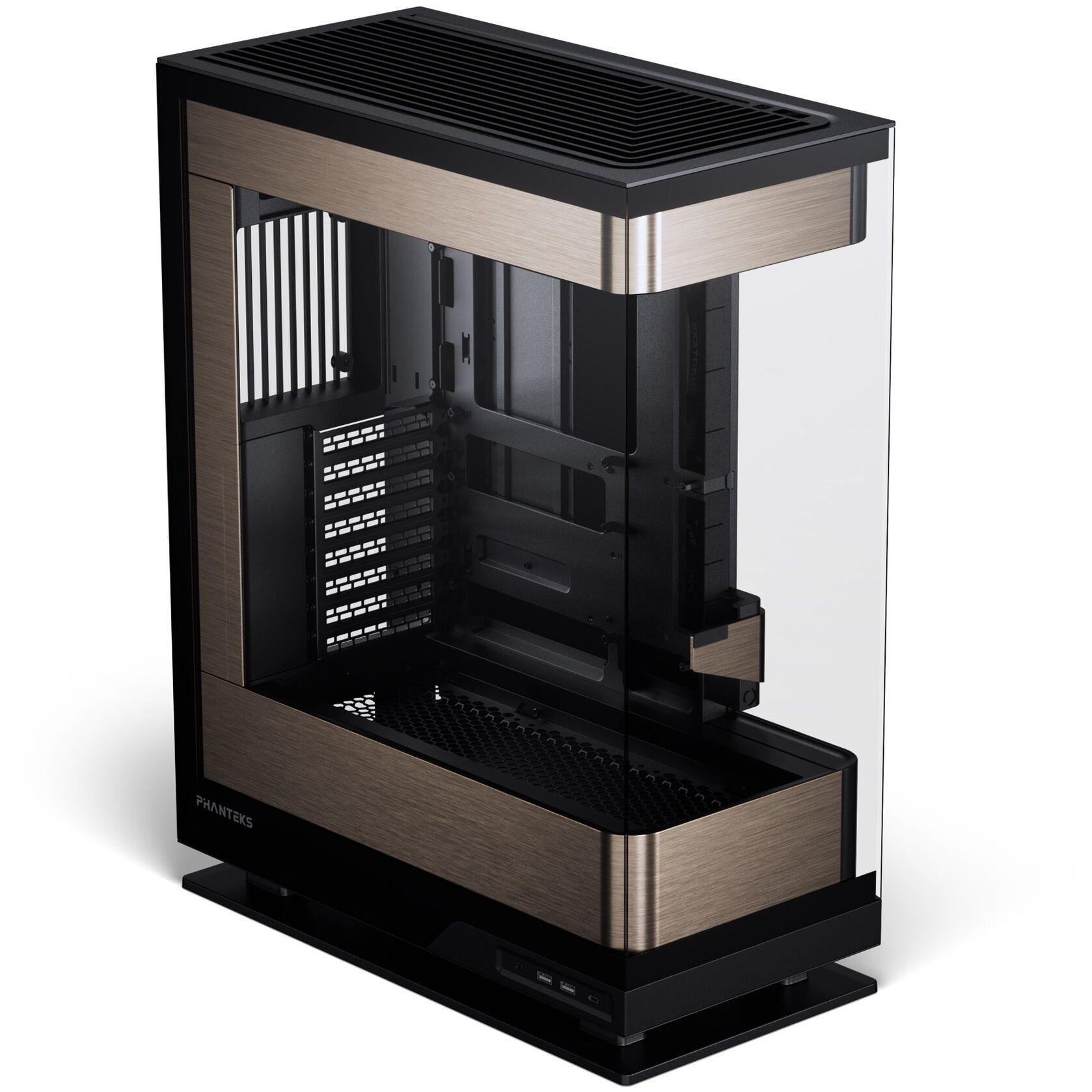 PHANTEKS Evolv X2 PC Case, Mid-Tower, E-ATX, Tempered Glass, DRGB – Black / Gold