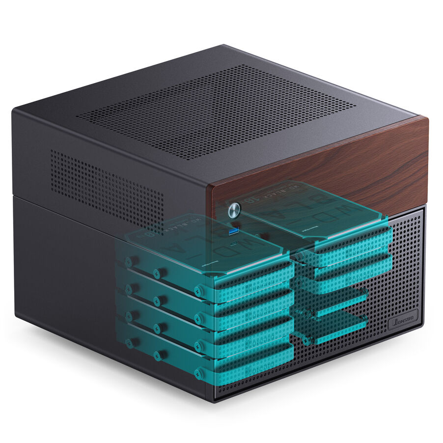 Jonsbo N4 NAS Case, Micro-ATX - Black