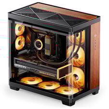 JONSBO TK-4 Wood PC Case, Mid Tower, ATX, Tempered Glass - black