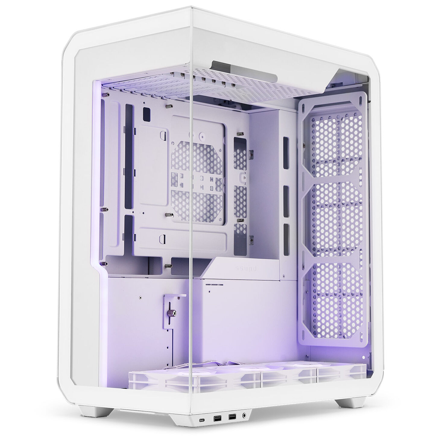 Ssupd Xhuttle PC case, mid tower, ATX, RGB, tempered glass - white