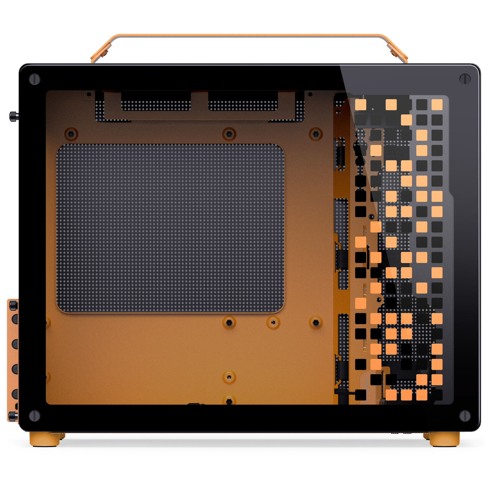 Jonsplus Z20 Micro-ATX case, with carrying handle - black/orange