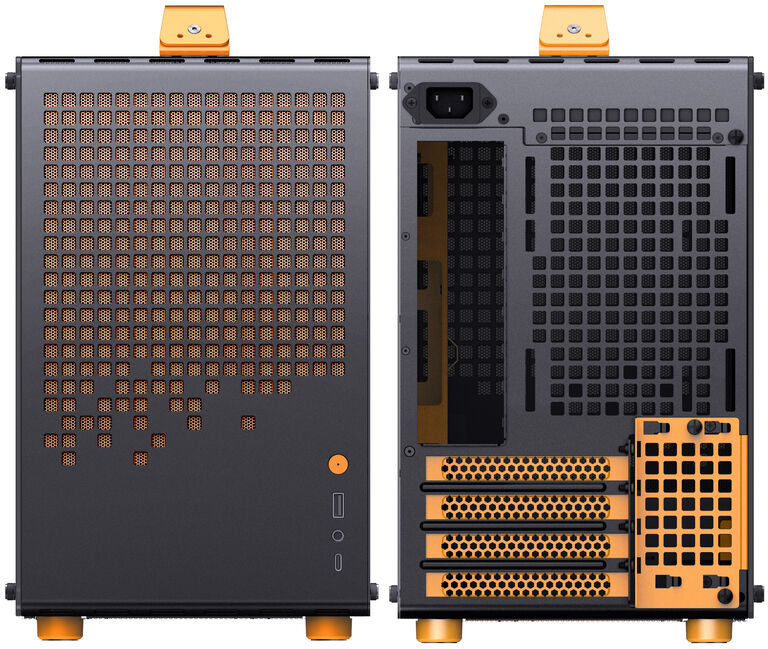 Jonsplus Z20 Micro-ATX case, with carrying handle - black/orange