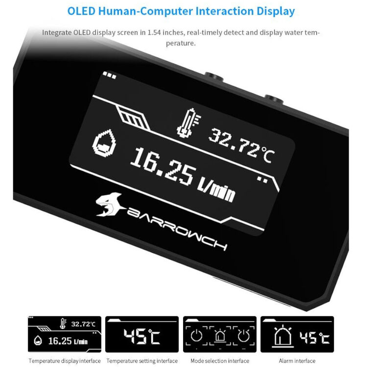 Barrow flow meter OLED - black