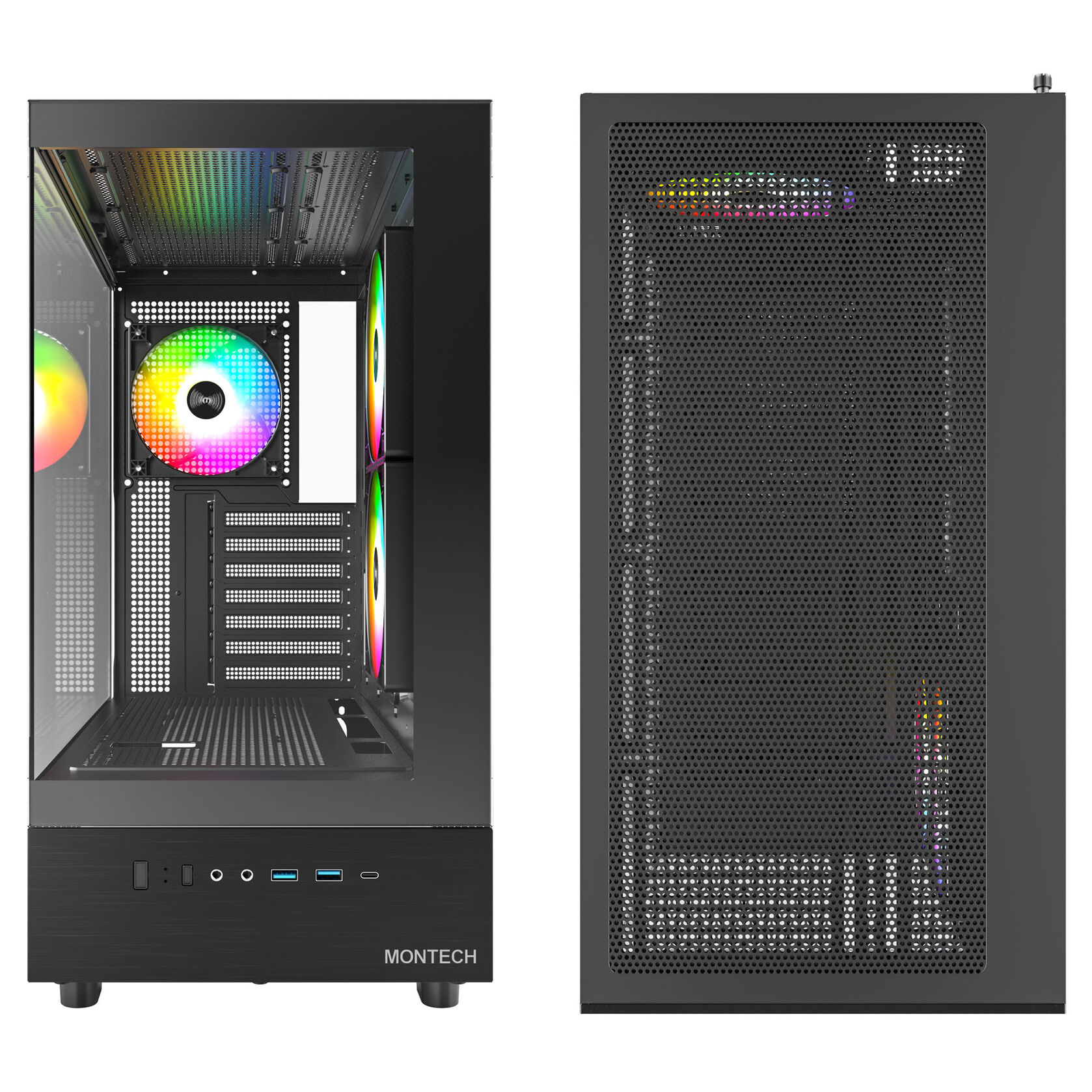 Montech XR Mid Tower, Tempered Glass - Black