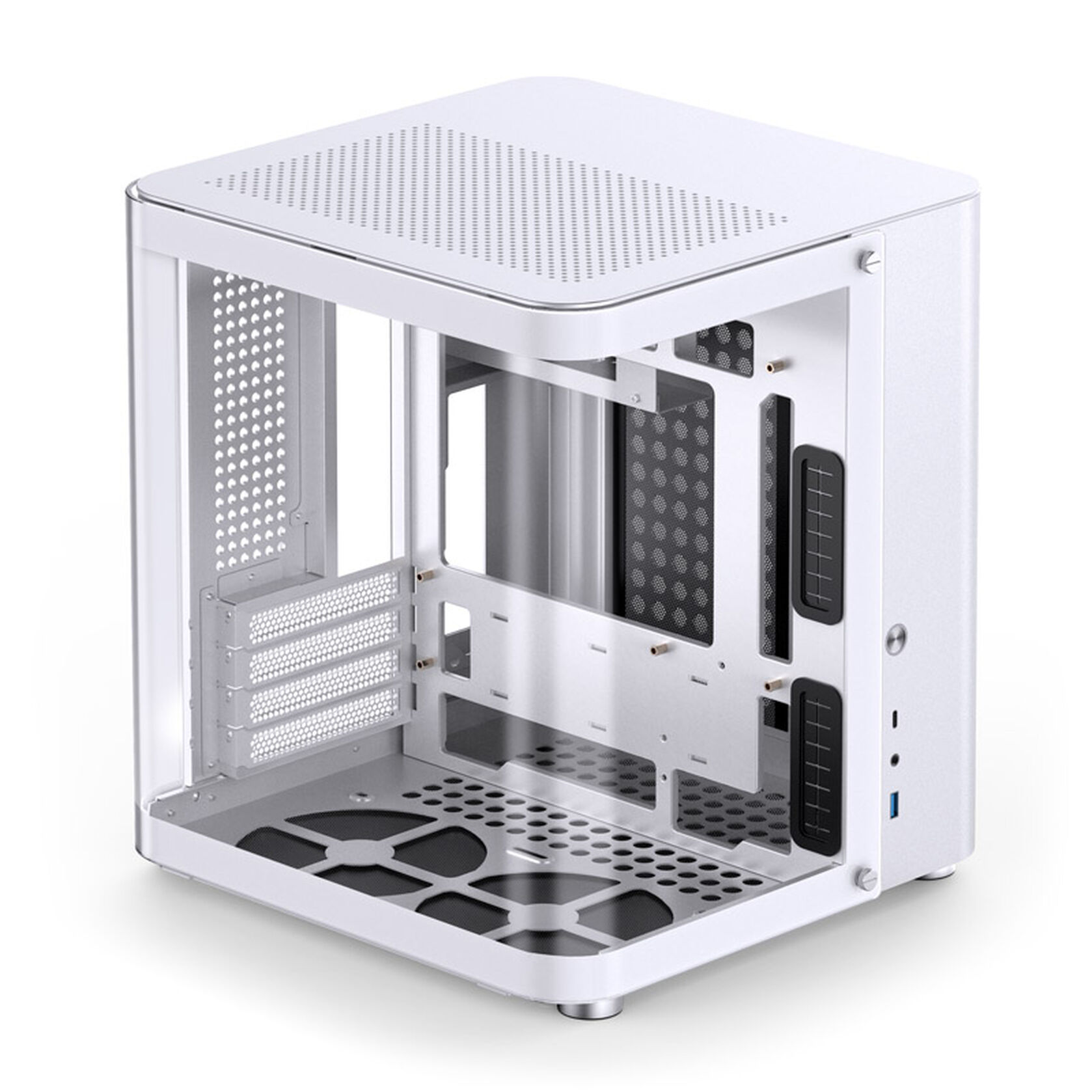 Jonsbo TK-1 2.0 Micro-ATX Gehäuse, Tempered Glass - weiß