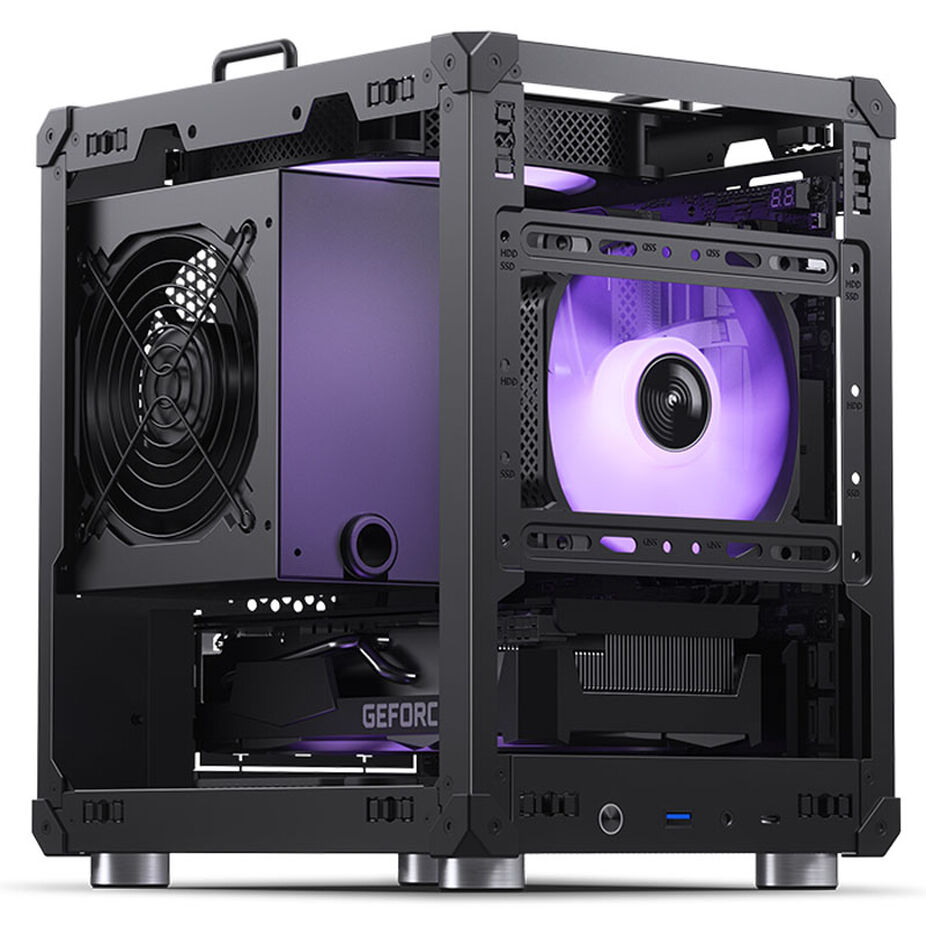 Jonsbo C6 PC Case, Mini Tower, Micro ATX, with carrying handle - black