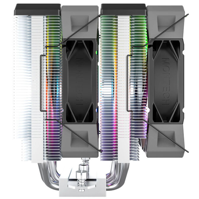 Montech NX600 ARGB CPU Cooler, Dual Tower - 2x 120mm, black