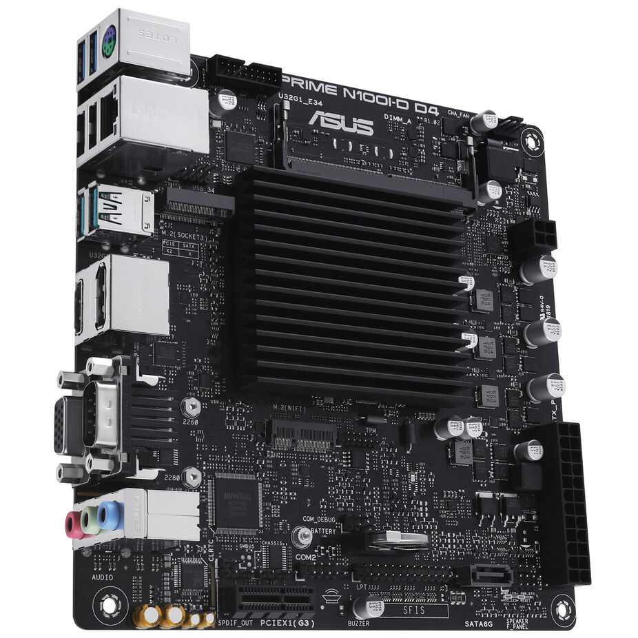ASUS Prime N100I-D D4-CSM motherboard, Intel N100, Mini-ITX – DDR4