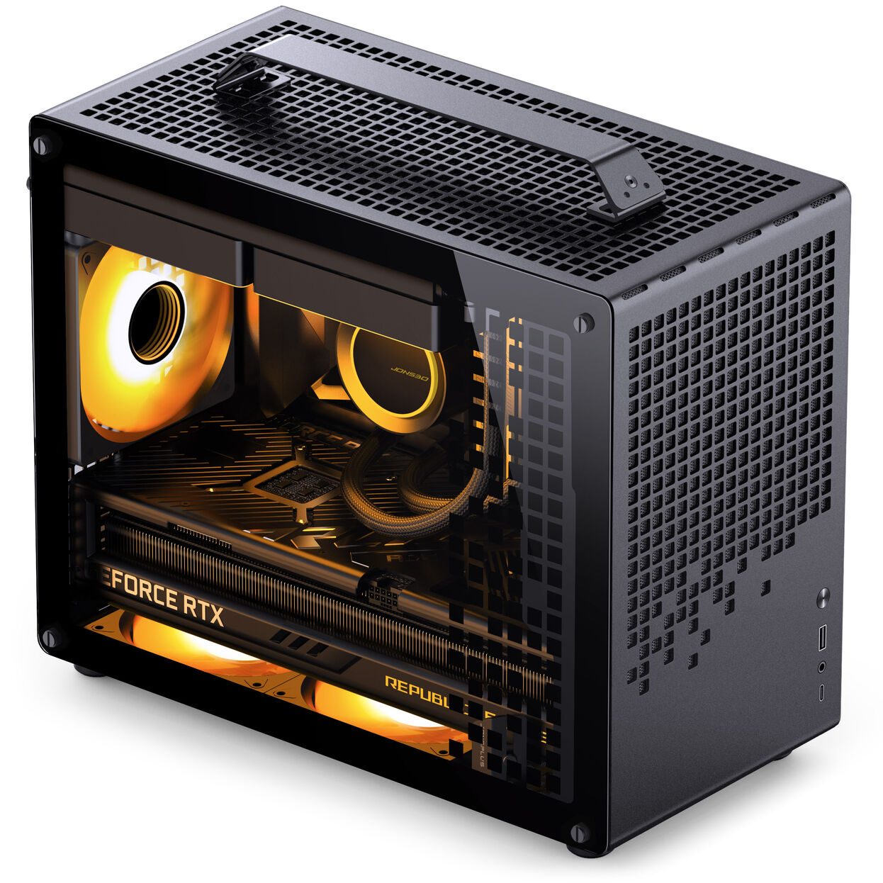 Jonsplus Z20 Micro-ATX case, with carrying handle - black