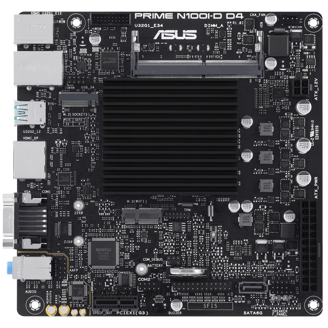 ASUS Prime N100I-D D4-CSM Mainboard, Intel N100, Mini-ITX – DDR4