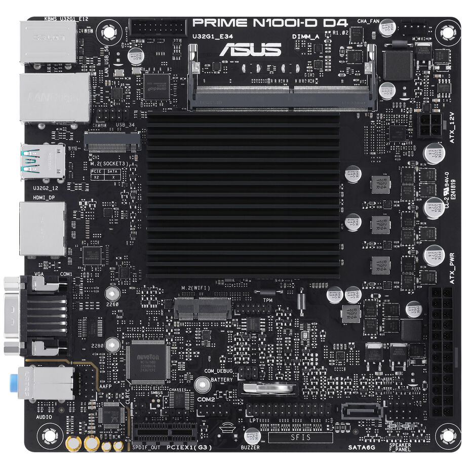 ASUS Prime N100I-D D4-CSM motherboard, Intel N100, Mini-ITX – DDR4