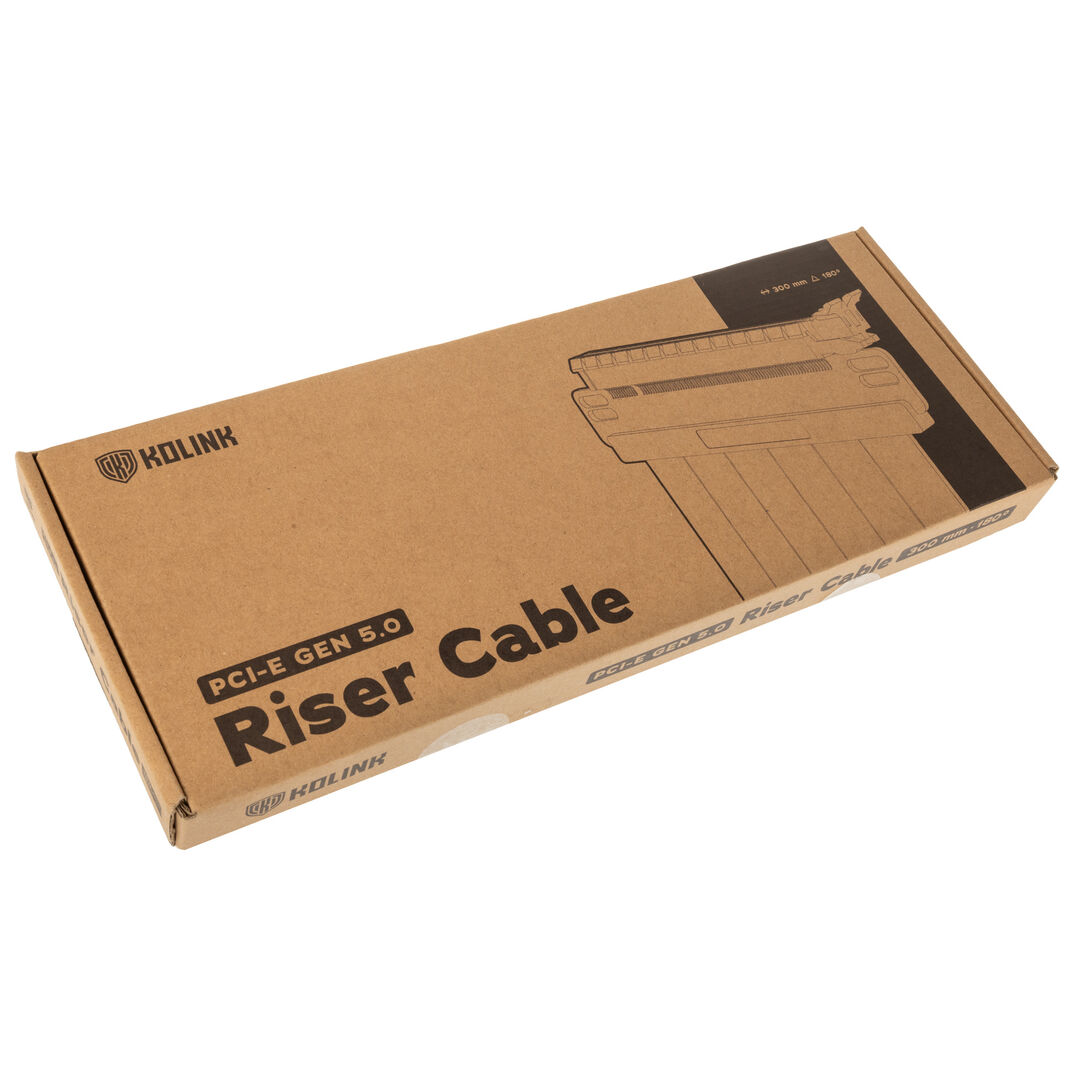 Kolink PCIe 5.0 Riser-Kabel, 180 Grad, x16 - schwarz, 300mm