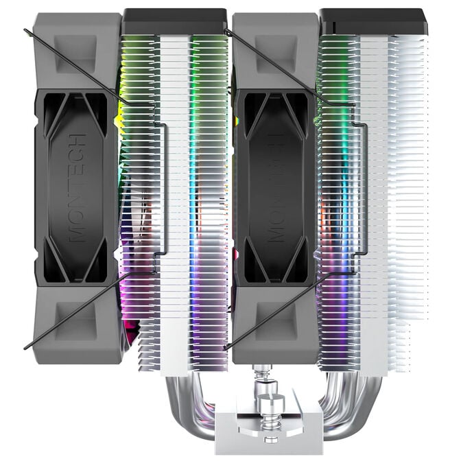 Montech NX600 ARGB CPU Cooler, Dual Tower - 2x 120mm, black