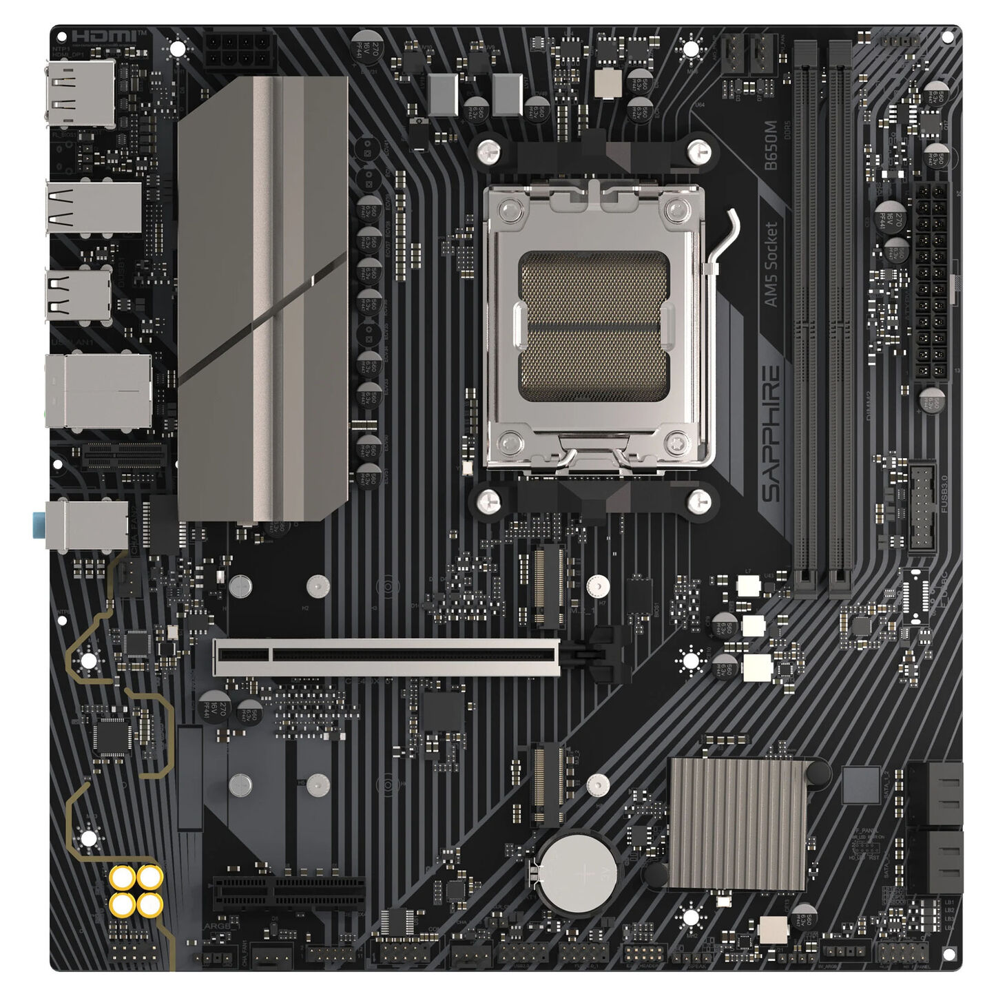 Sapphire B650M-E Motherboard, Socket AM5, AMD B650, mATX, DDR5