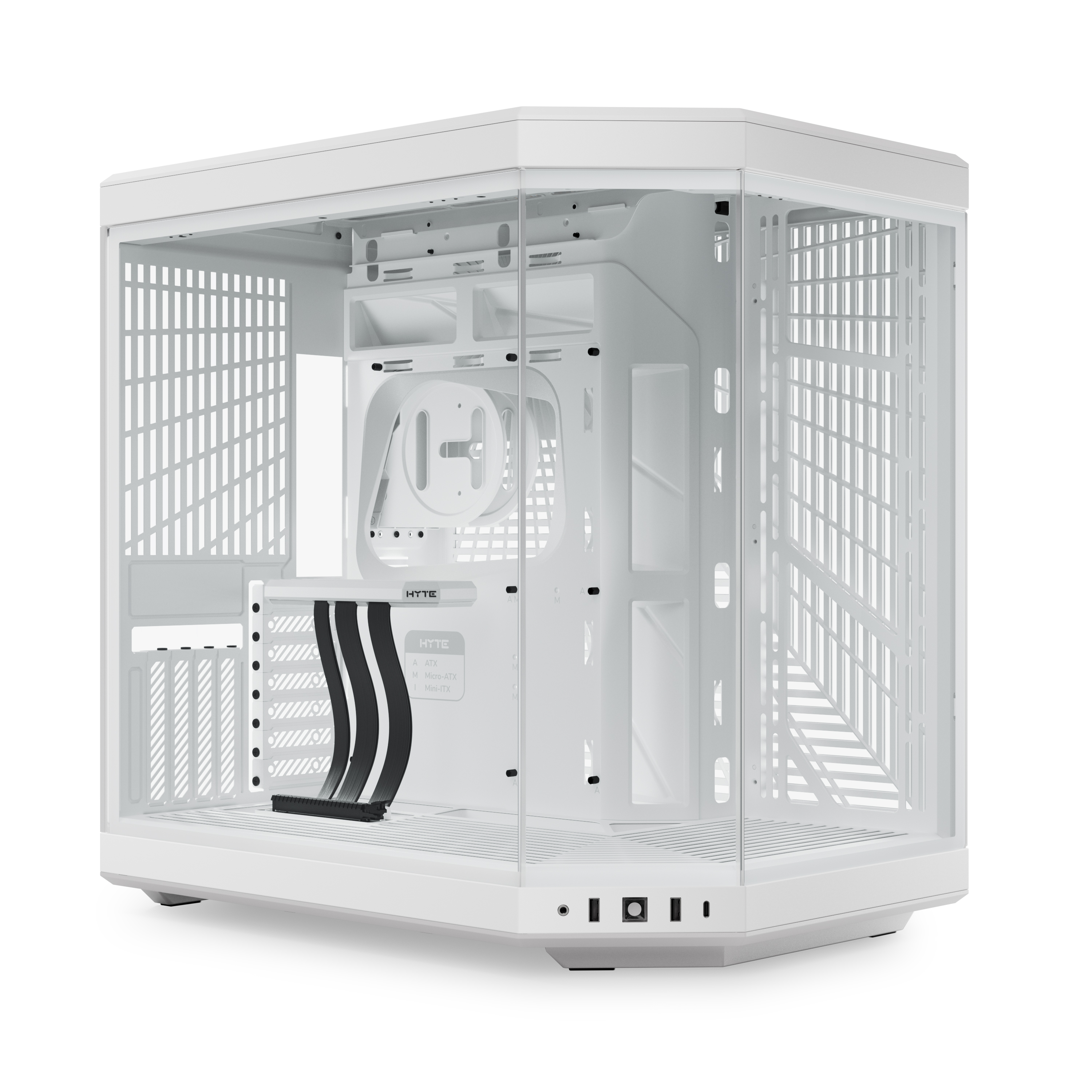 Hyte Y70 PC Case, Mid Tower, E-ATX, Tempered Glass - White