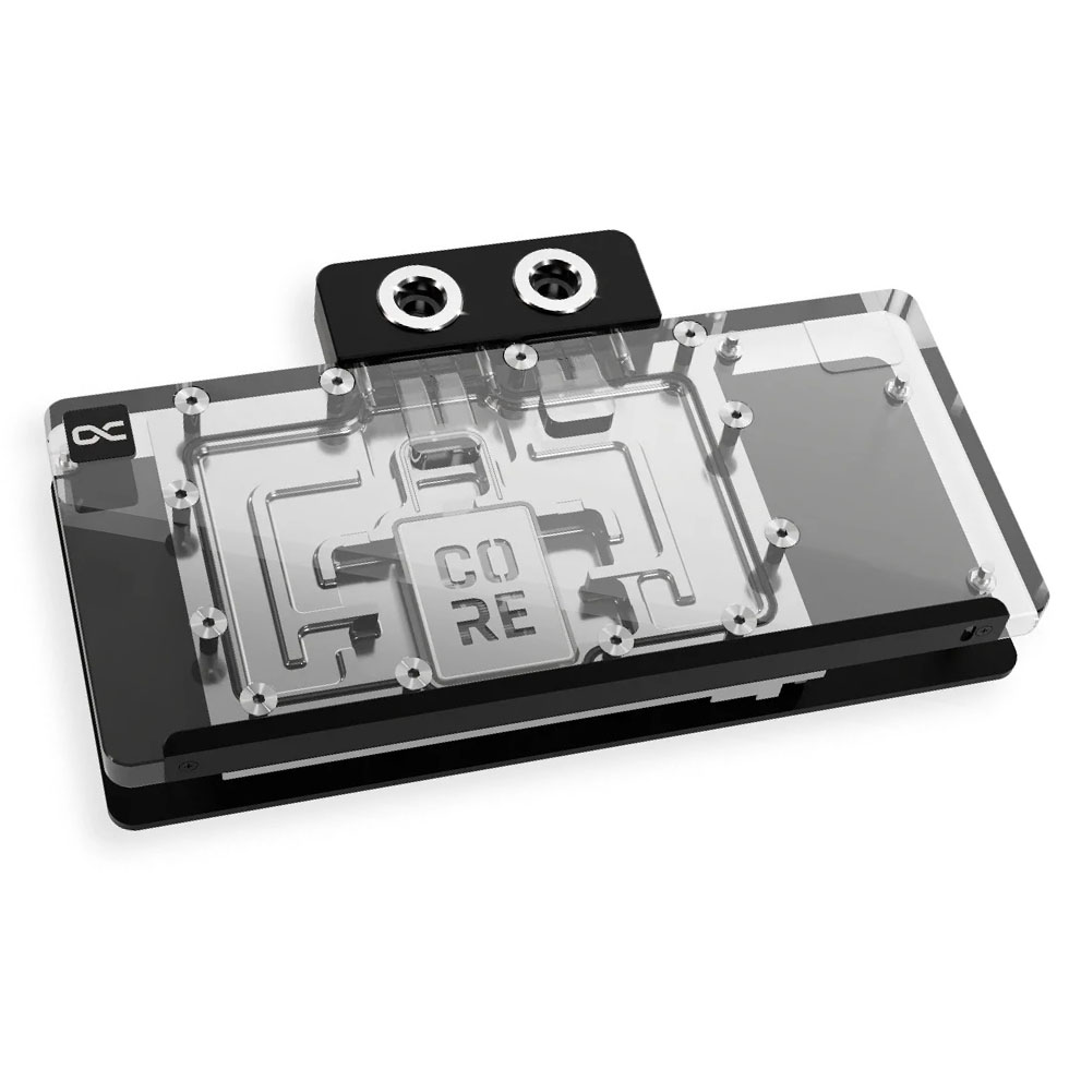 Alphacool Core RX 9070 XT Taichi Water Block, Backplate - Acrylic, Black