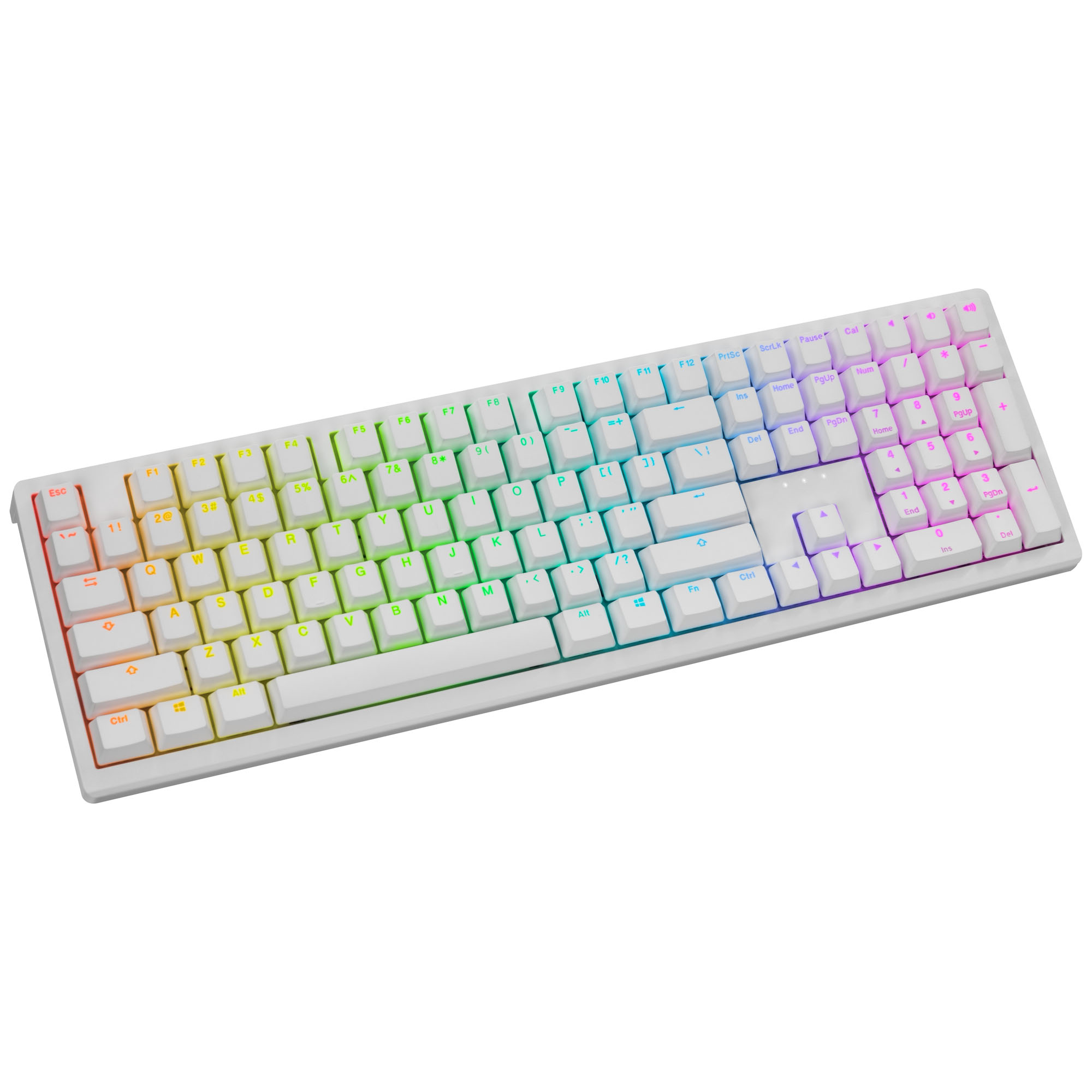 Ducky Zero 6108 Pure White Wireless Gaming Keyboard, RGB - Cherry MX2A ...