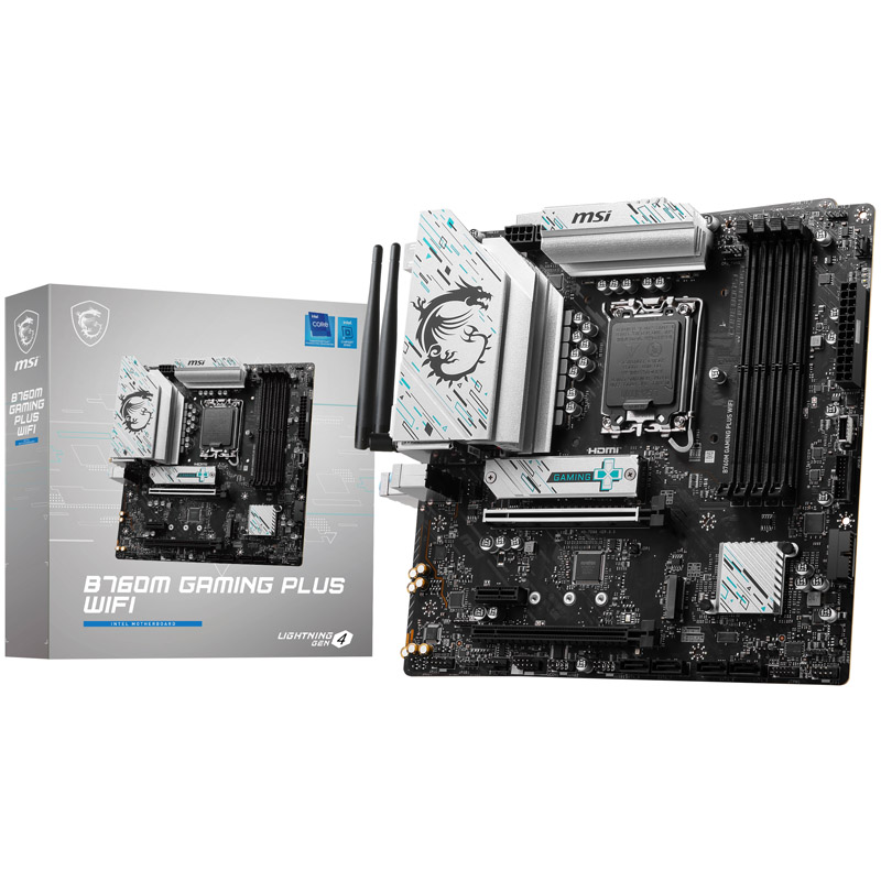 MSI B760M Gaming Plus WiFi, Socket LGA 1700, Intel B760M, Micro-ATX - DDR5
