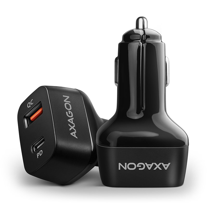 AXAGON PWC-PQ38 car charger, 1x USB-A QC 3.0 + 1x USB-C PD, 38W, CL ...