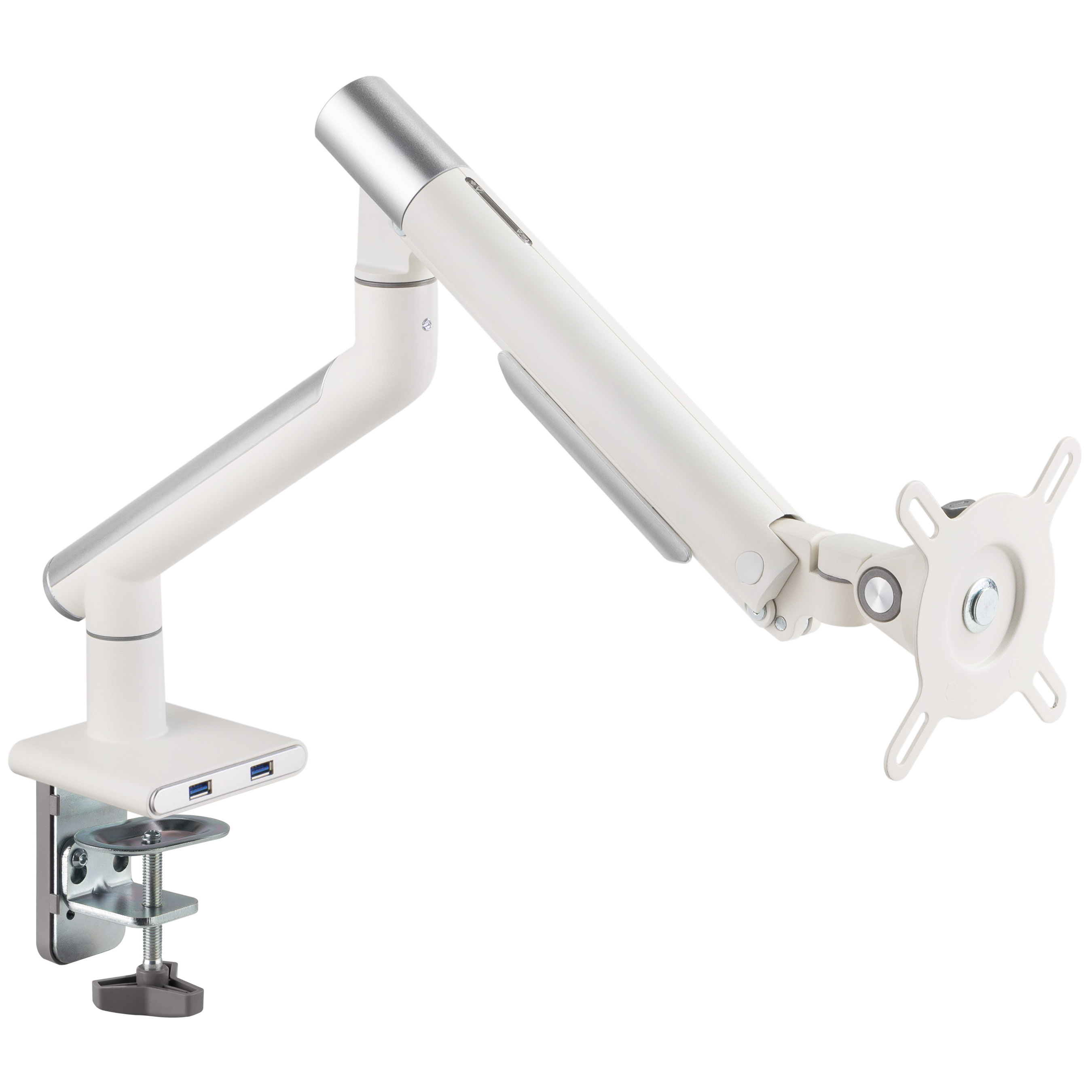Alterzone Arm One USB Aluminium Monitor Arm, 2 x 3.0 USB Ports, White