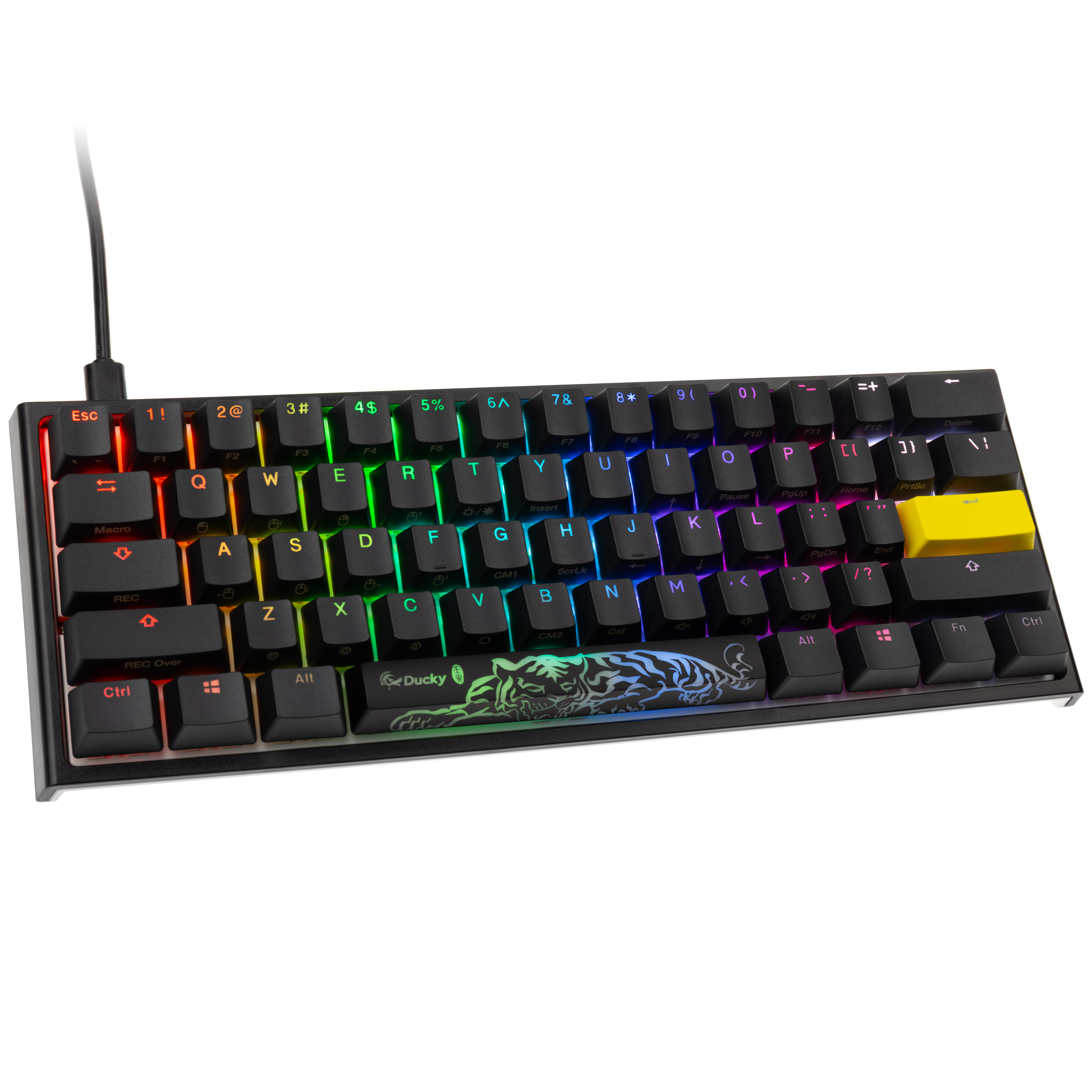 Ducky One 2 Pro Mini Gaming Keyboard, RGB LED - Cherry Silent Red (US)