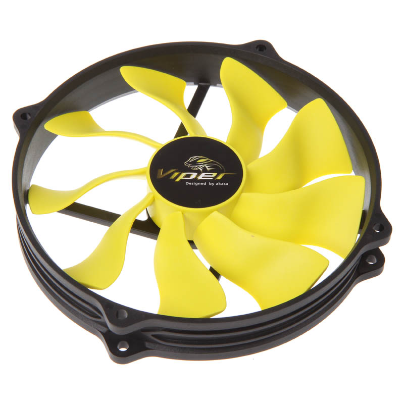 Akasa Viper R PWM Fan, 120mm Mounting - 140mm, black/yellow