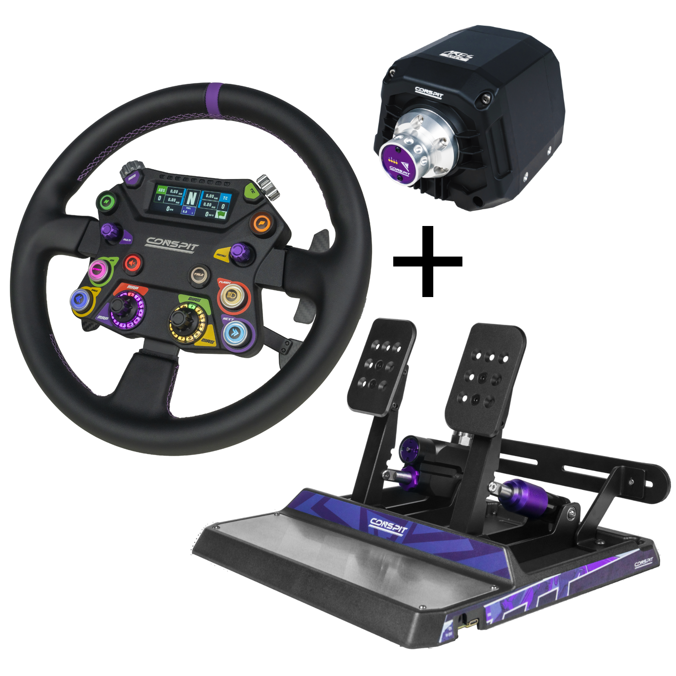 Conspit ARES APEX Wheelbase + 310 APEX Steering Wheel + CPP APEX2 Pedal Set - Bundle