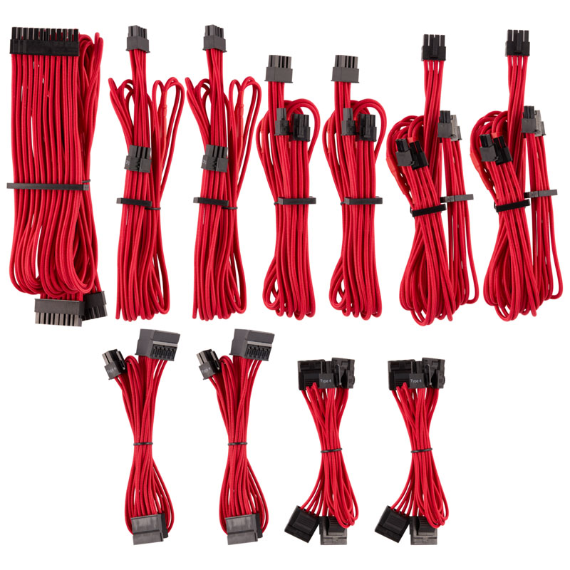 Corsair Premium Pro Sleeved Cable Set (Gen 4) - red