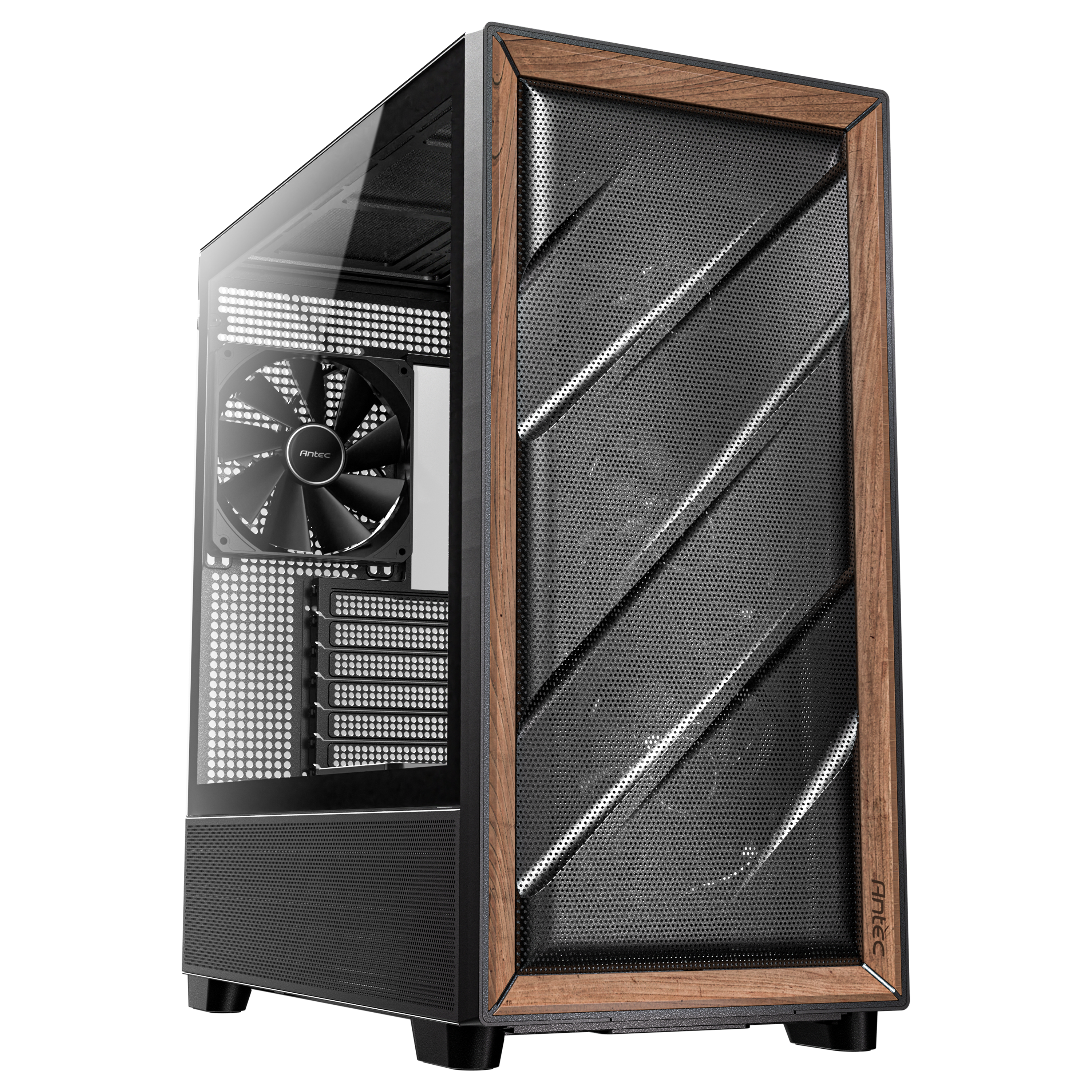 Antec Flux PC Case, Mid Tower, E-ATX, Tempered Glass – Black