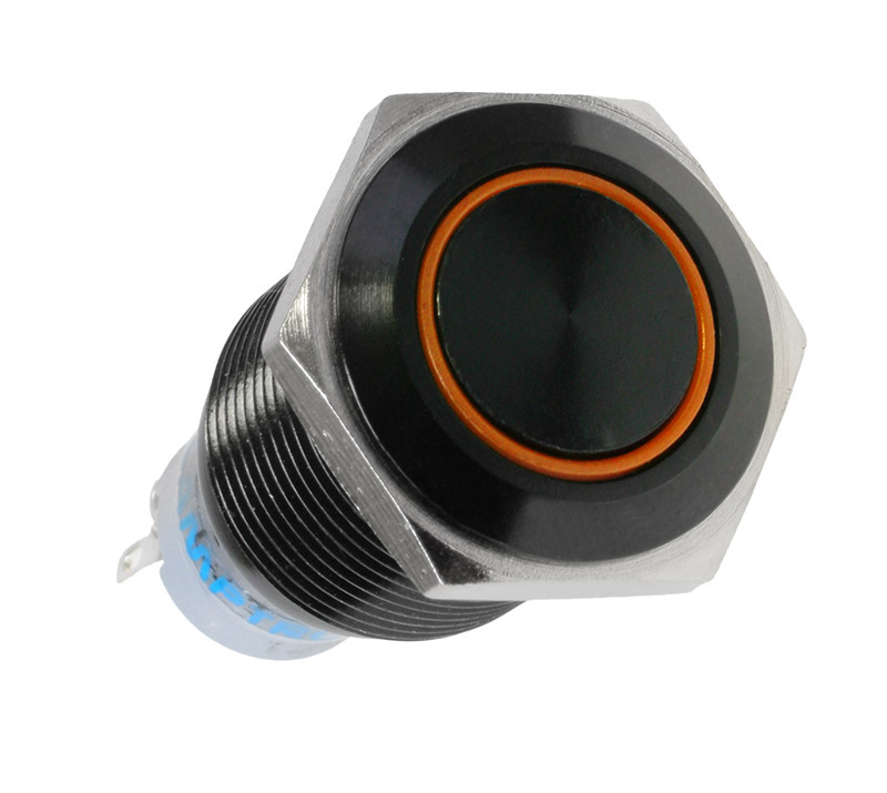 Lamptron Vandal Resistant Switch 16mm - Blackline - orange