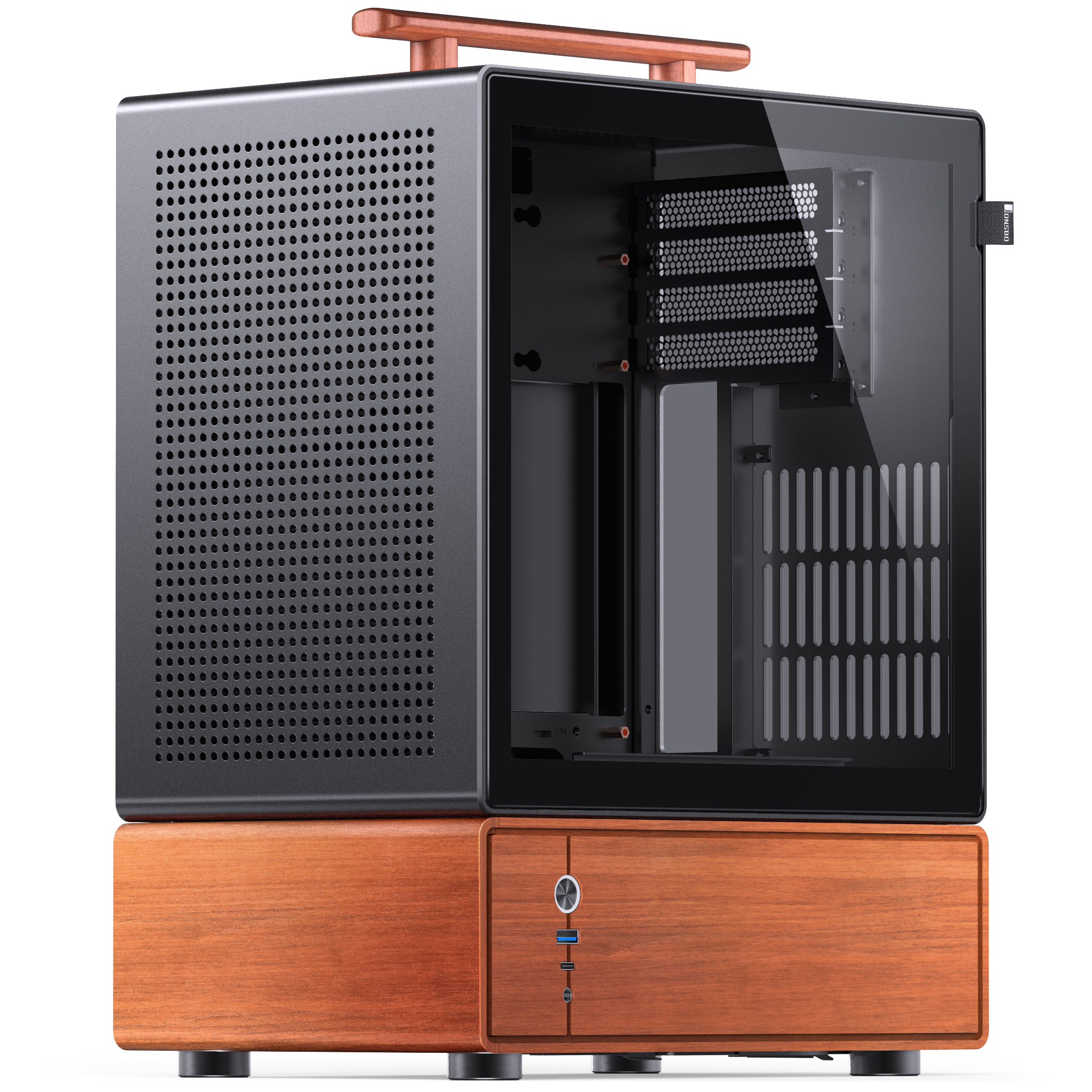 Jonsbo T7 PC Case, Mid Tower, mATX, Tempered Glass - black