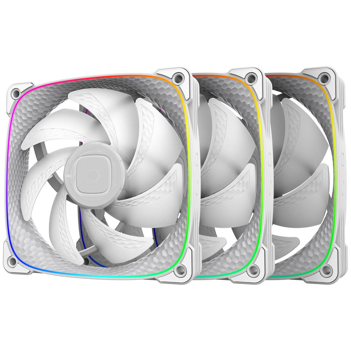 Geometric Future Squama 2503W RGB Fan, 3-pack - 120 mm, white