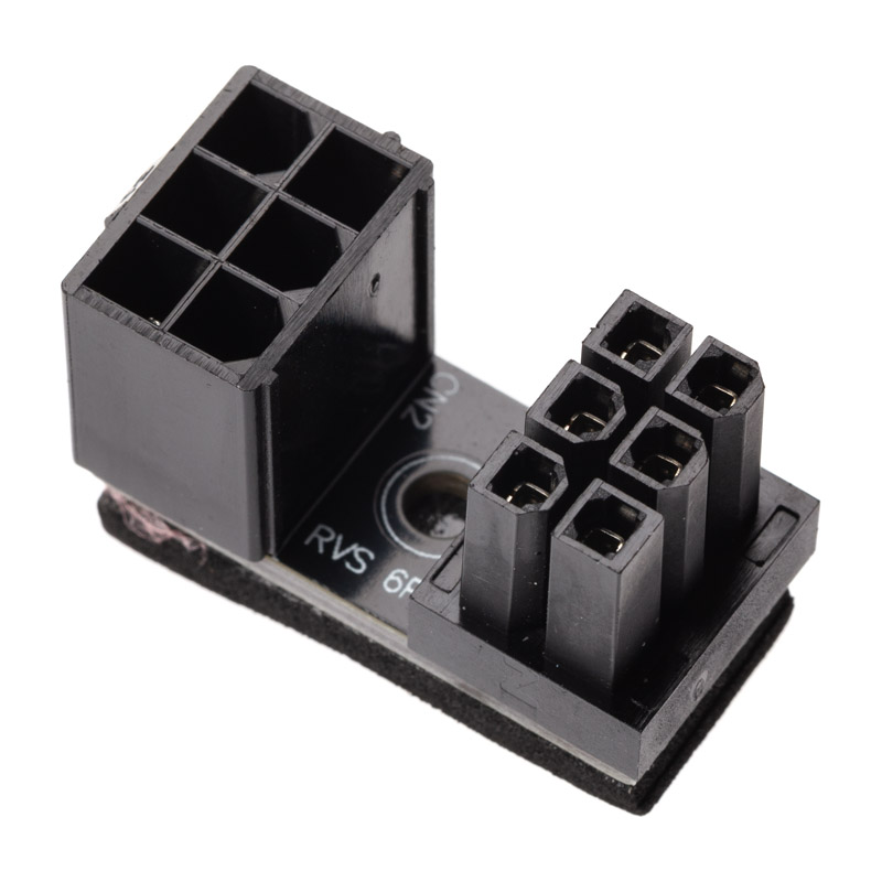 Internal Graphics Card Power Adapter, ATX 6-pin Plug / Socket (rotated)