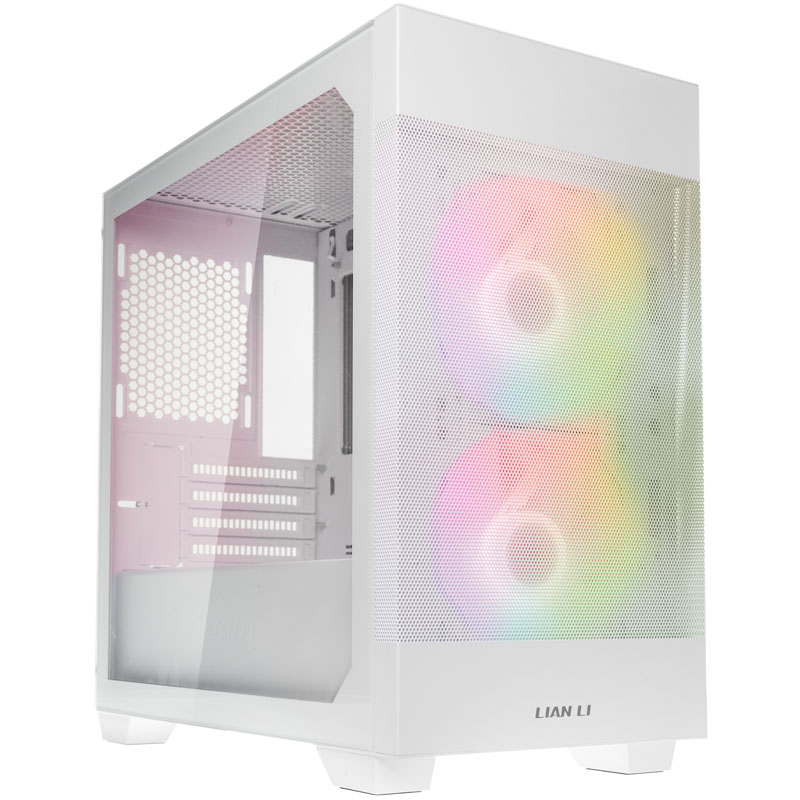 Lian Li LANCOOL 205M Mesh Micro-ATX Case, Tempered Glass - white