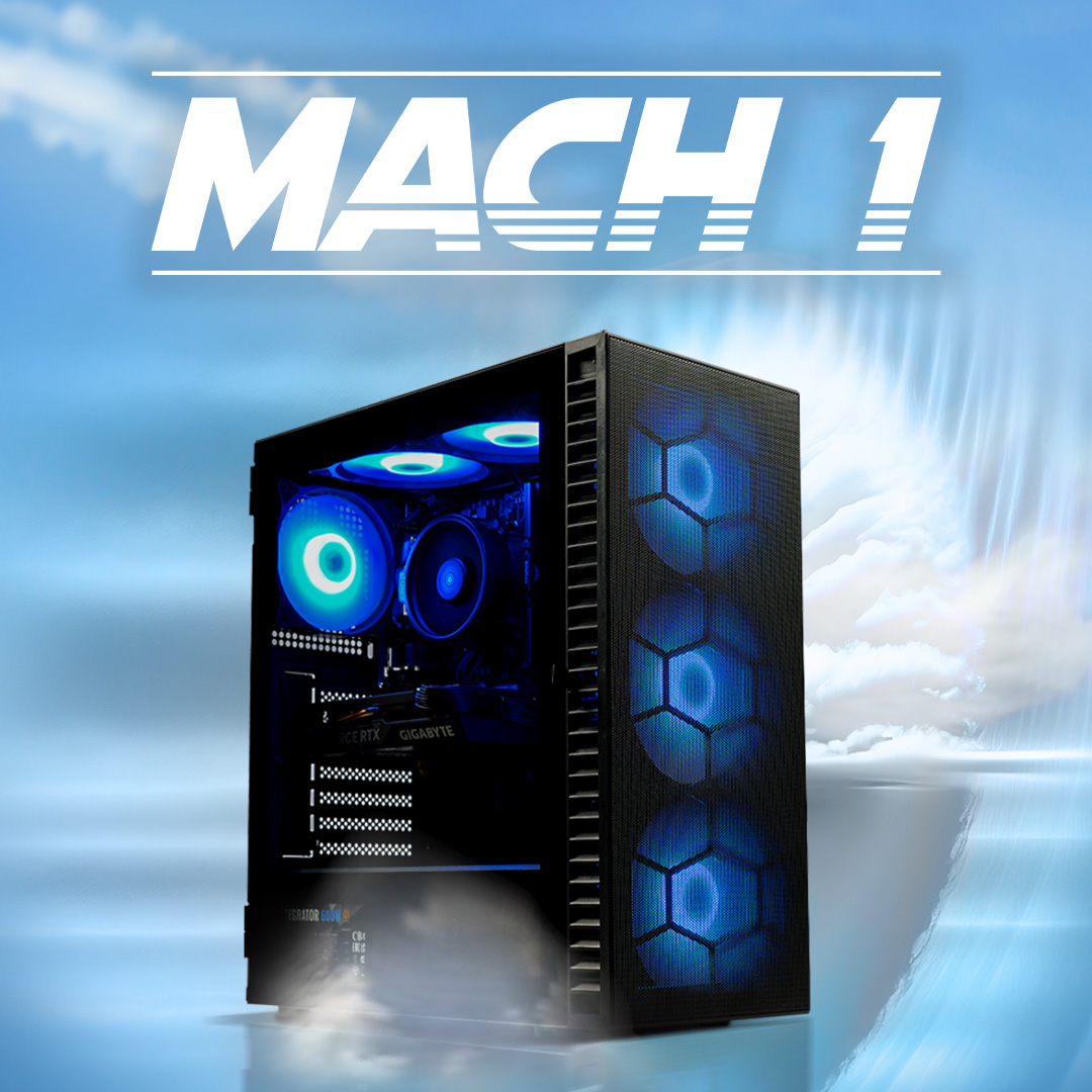 Gaming PC Mach 1.1, AMD Ryzen 5 5600, RTX 5060 - Pre-built PC with Windows