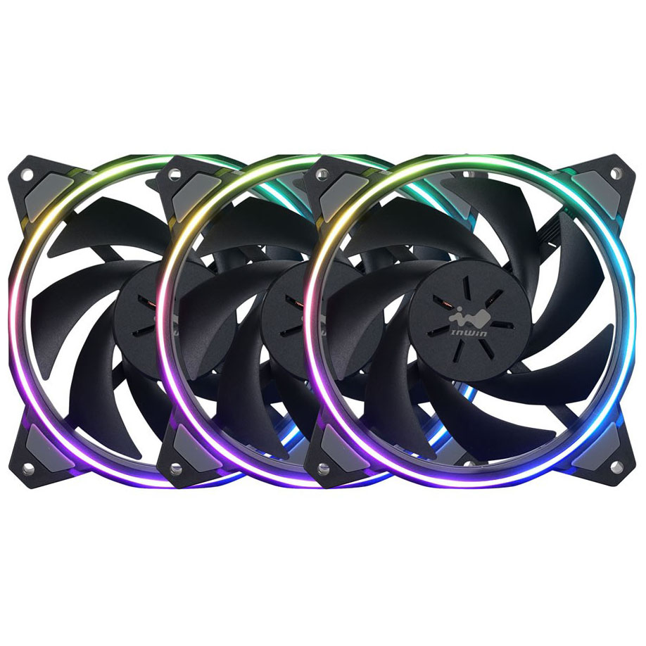 InWin Sirius Loop RGB PWM Fan 3-Pack including RGB Controller - 120 mm, black