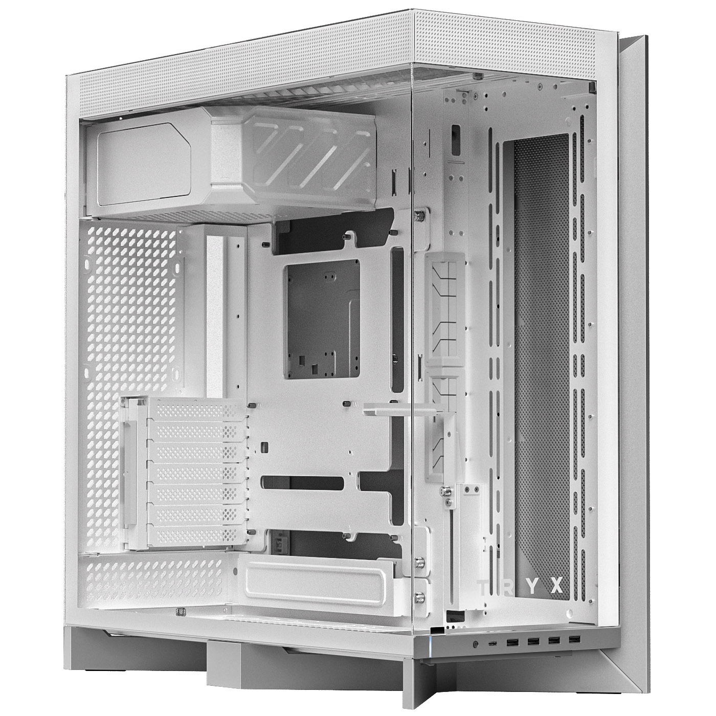 TRYX LUCA L70 PC Case, Mid-Tower, E-ATX, Tempered Glass – White