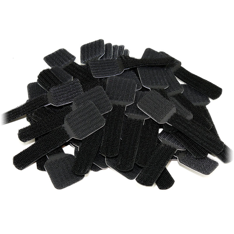 LABEL THE CABLE PRO Wall Velcro Cable Holder 50 Piece Set - Black