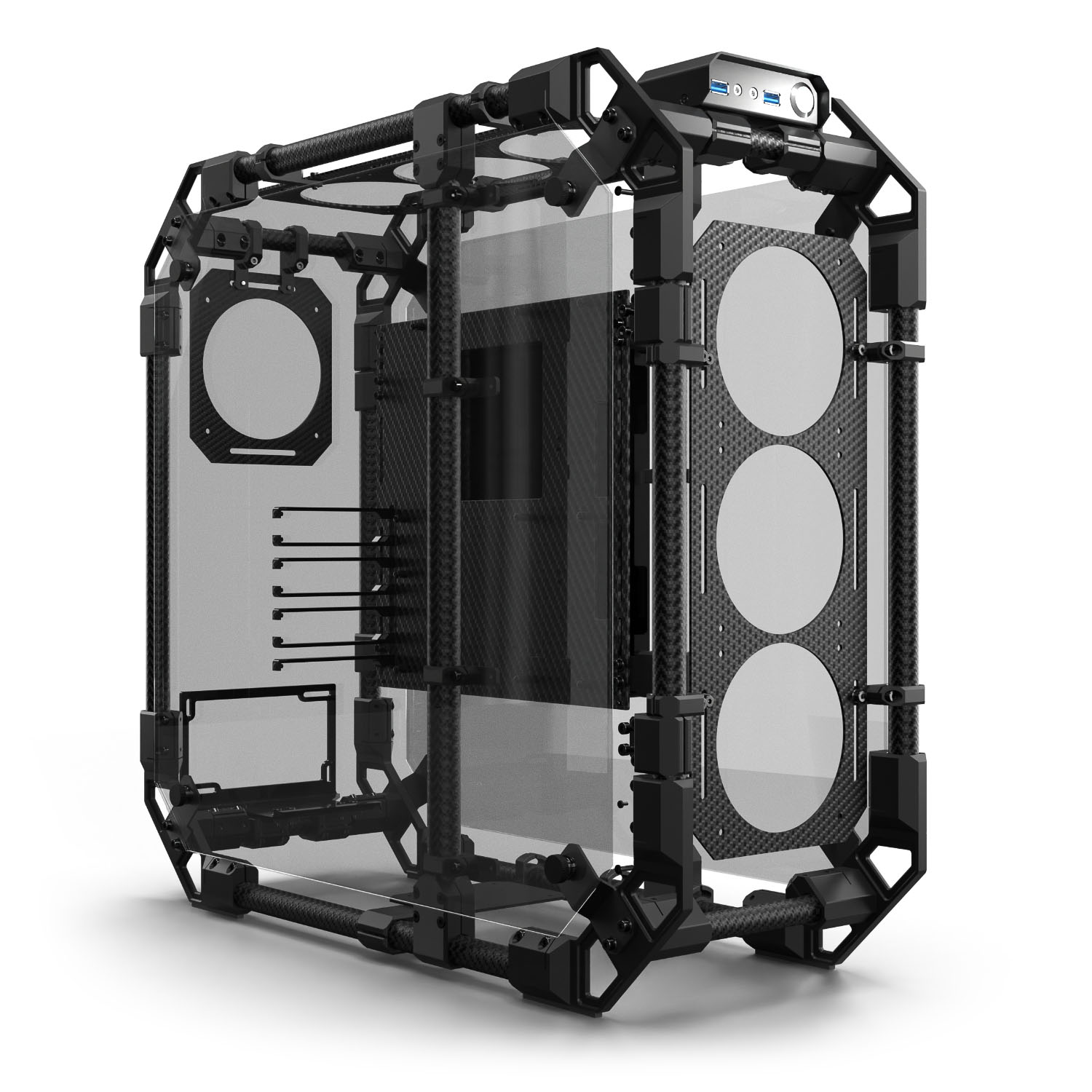 Alphacool Apex Skeleton Case, Mid Tower, ATX - Carbon/Black