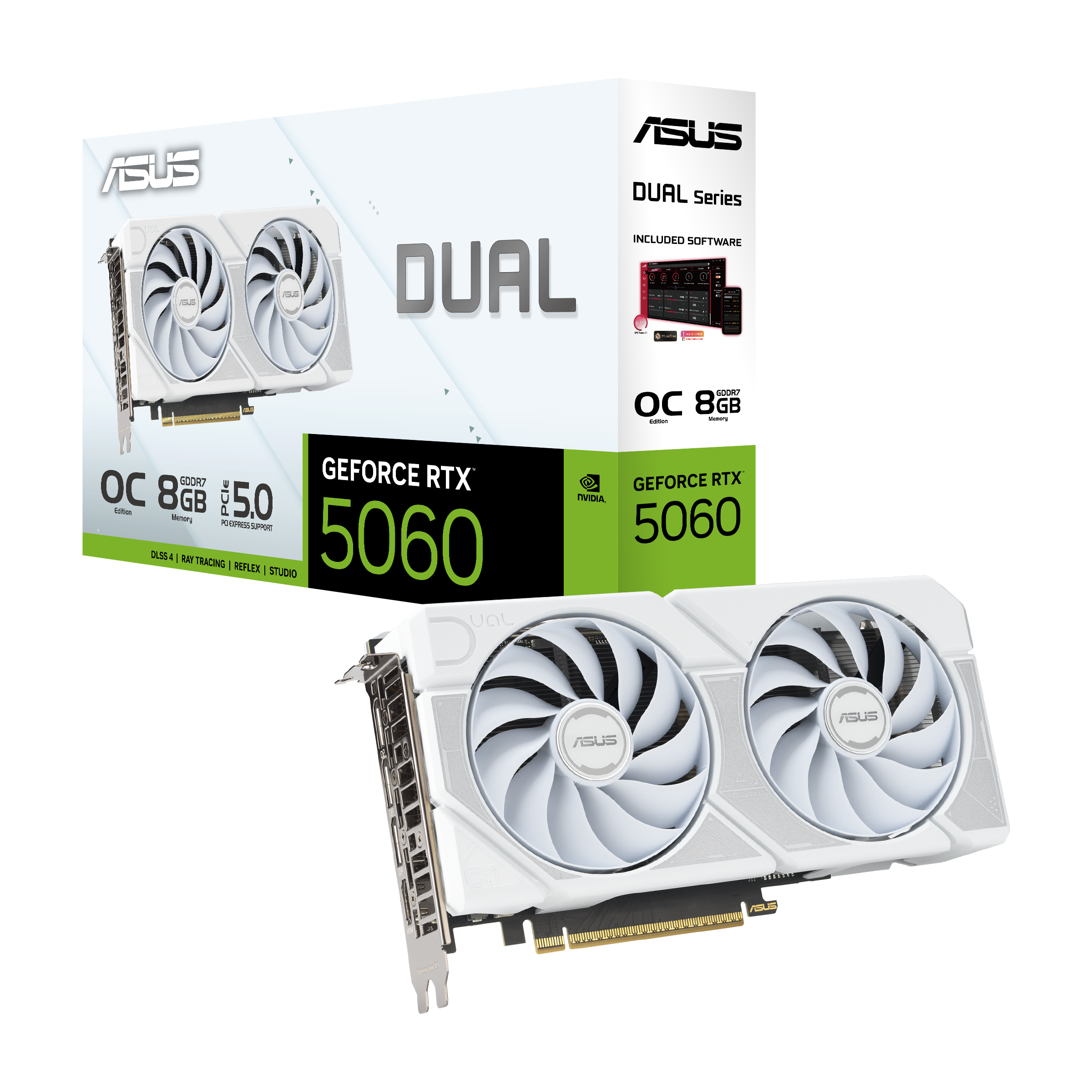 ASUS Dual GeForce RTX 5060 White OC Edition, 8192 MB GDDR7