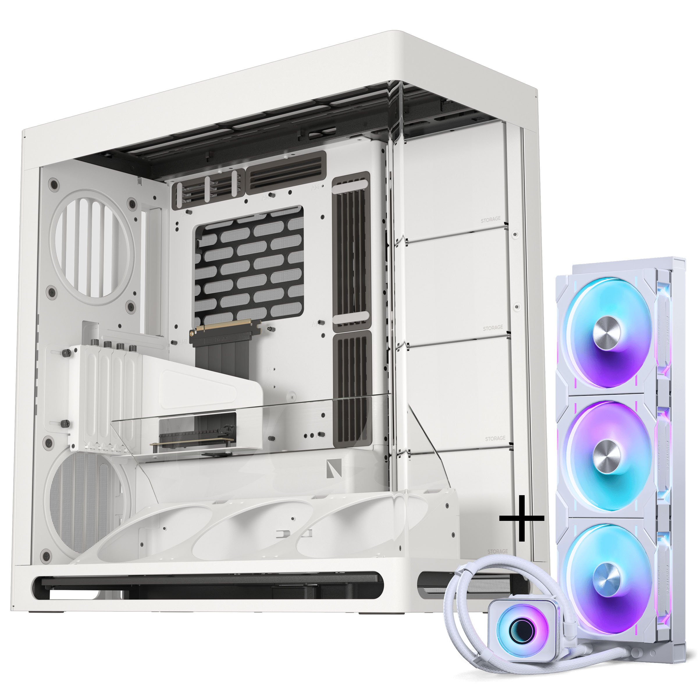 HAVN HS 420 VGPU PC Case + PHANTEKS Glacier One 420D30 X2 DRGB AiO ...